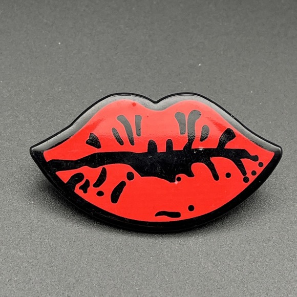 Accessories | Big Red Kissing Lips Kiss Plastic Lapel Hat Pin | Poshmark